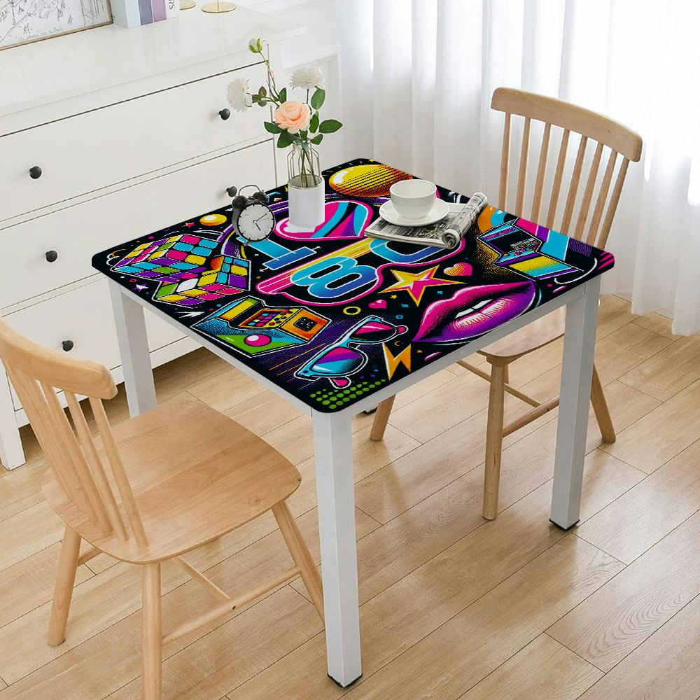 BANET The 80's Party Tablecloth Table Cover Rectangle Table Cloth 1980s ...