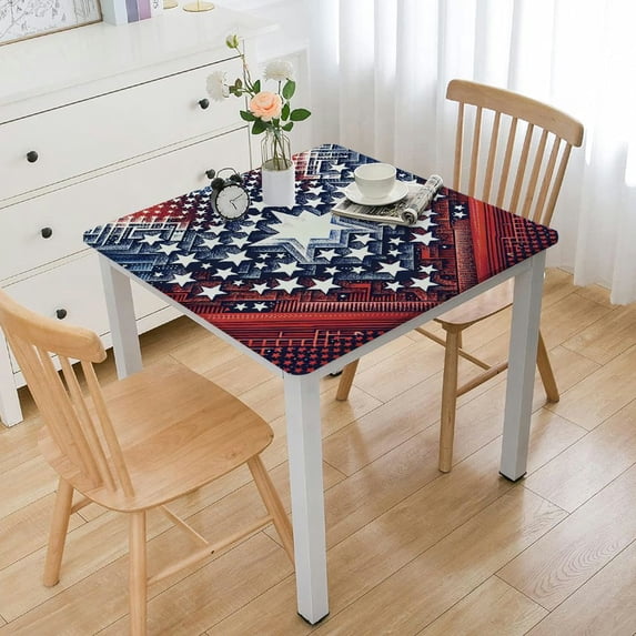 BANET American Flag Table Cloth Abstract Stars Digital Neon Colors ...