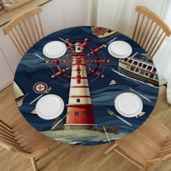 BANET Anchor Round Tablecloth ,Nautical Themes Table Cloth Autumn ...