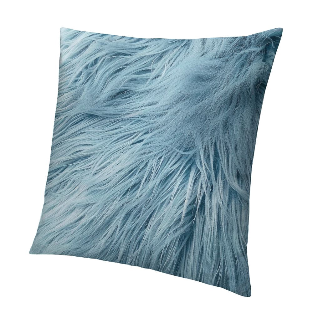 BANET Ashler Light Blue Faux Fur Pillow Covers, Throw Pillow Covers ...
