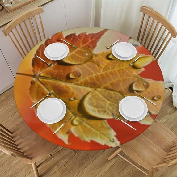 BANET Autumn Maple Leaves Round Tablecloth,Sunlight Circle Table Cover ...