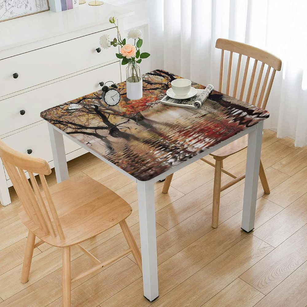 BANET Autumn Pattern Square Tablecloth,Stain Wrinkle Resistant Reusable ...