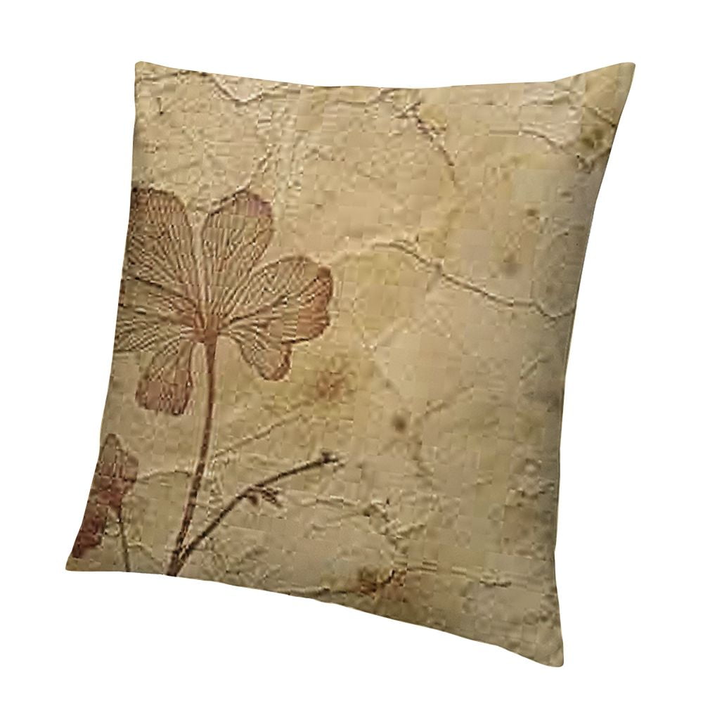 BANET Beige Throw Pillow Cushion Cover, Small Large Ginkgo Leaves ...