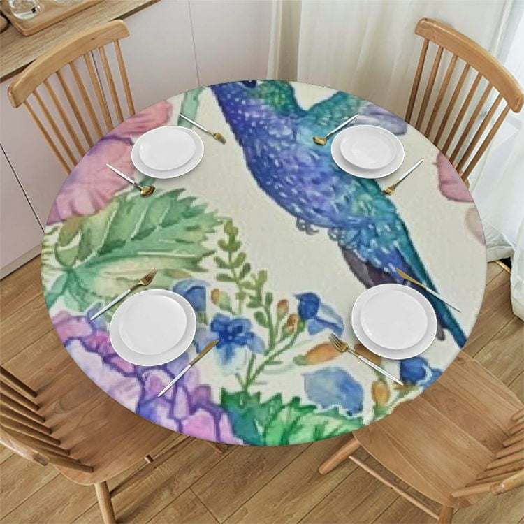 BANET Bird Floral Table Cloth Hummingbird Dragonfly Butterfly Hydrangea ...