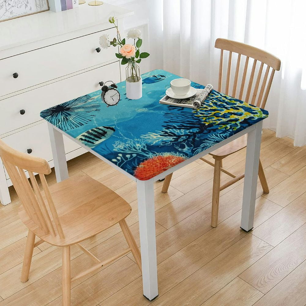 BANET Blue Ocean Beach Tablecloth, Coastal Nautical Table Cover ...