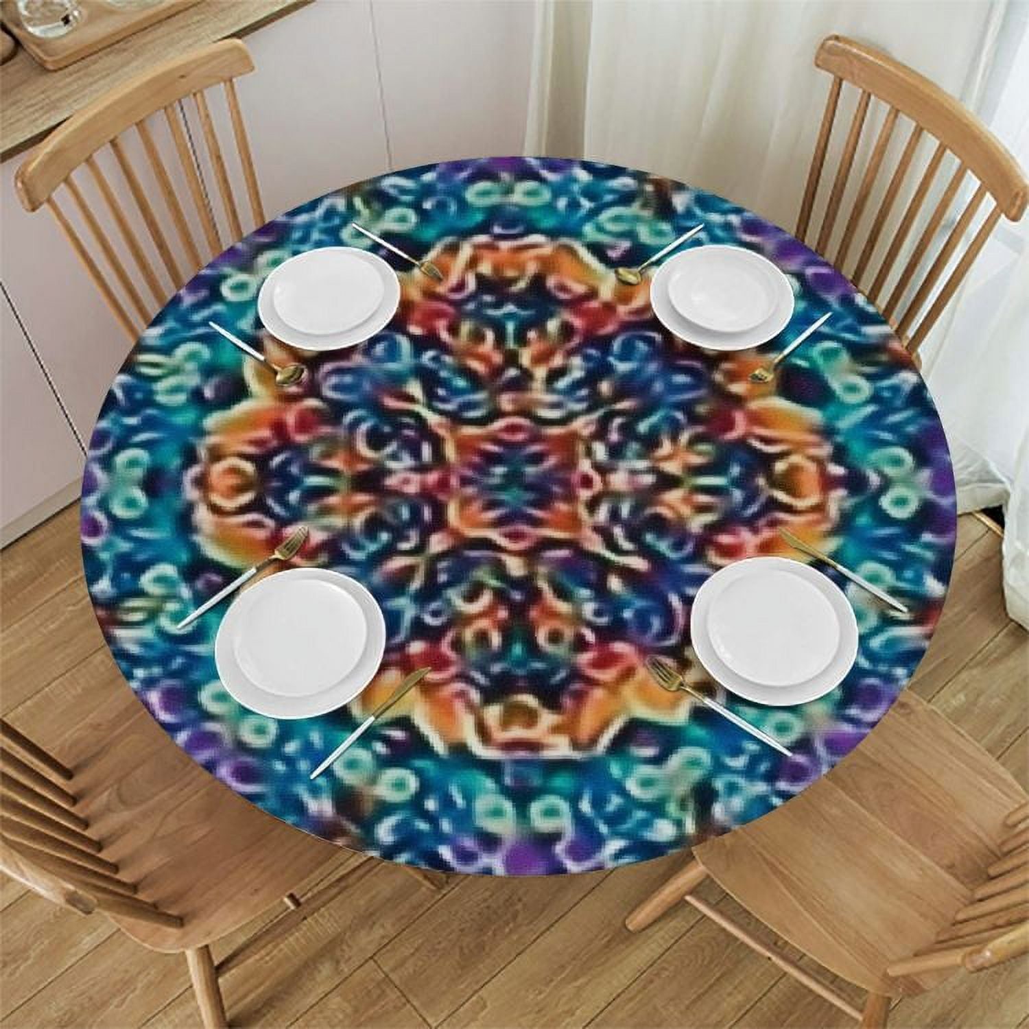 BANET Bohemian Mandala Round Tablecloth Colorful Indian Boho Table ...