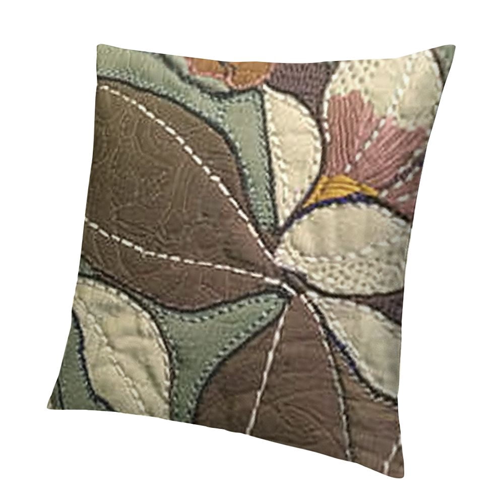 BANET Brown Cushion Covers, Multicolor Leaf Applique Tropical Theme ...