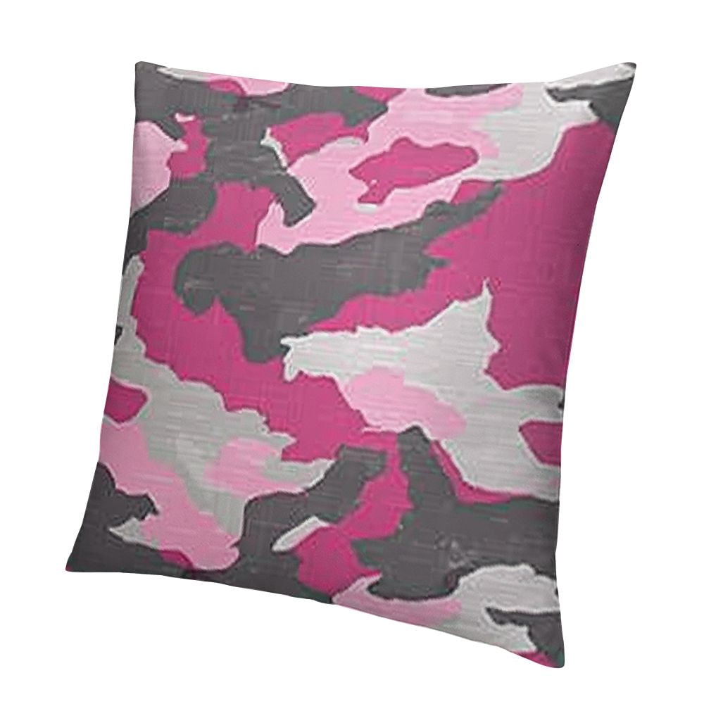 BANET Camo Throw Pillow Cushion Cover, Pattern in Pink Tones Feminine ...