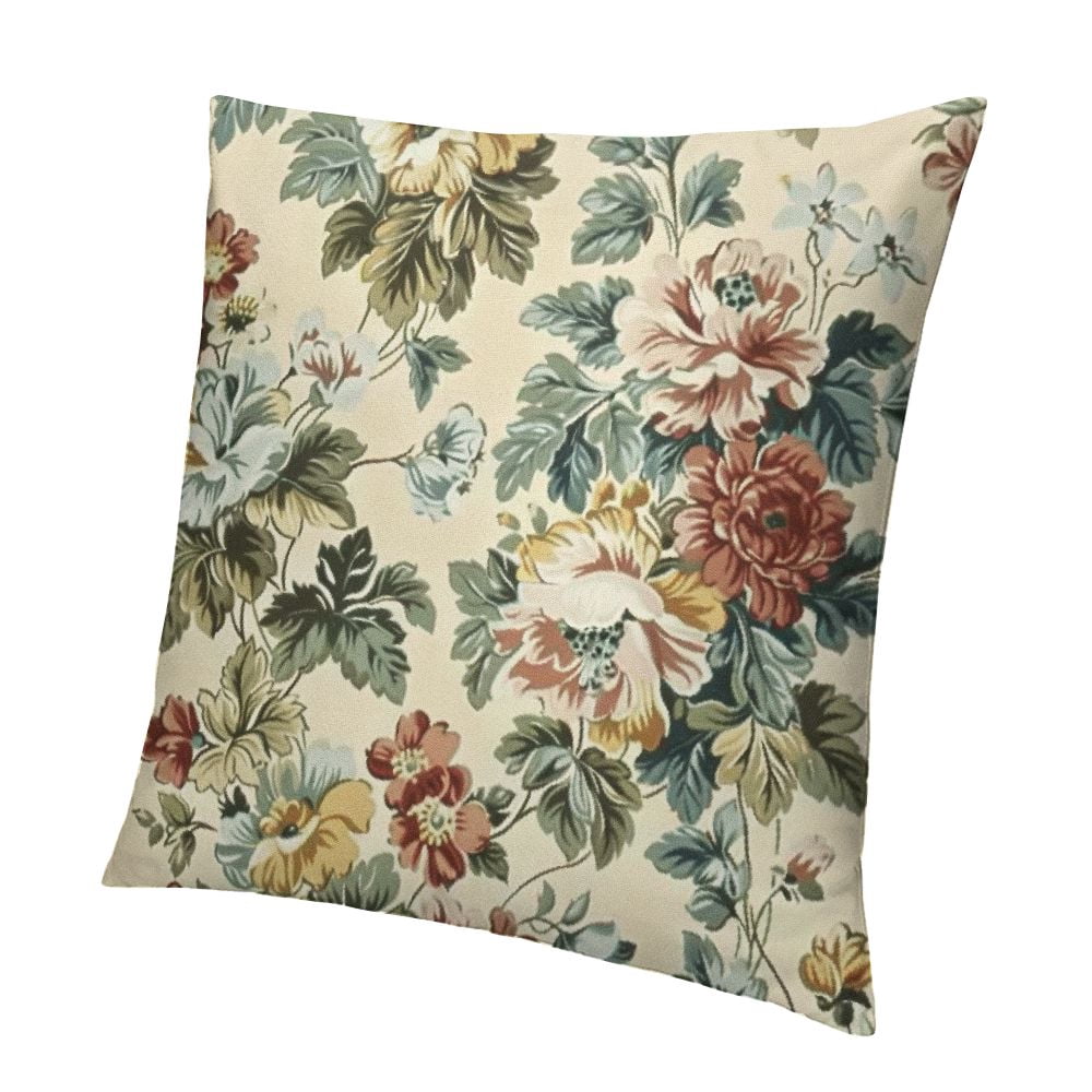 BANET Chinoiserie Pillow Cover Spring White Flower Beige Throw Pillow ...