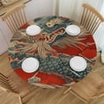 BANET Chinoiserie Round Tablecloth Navy Blue Turquoise Orange Cloth ...