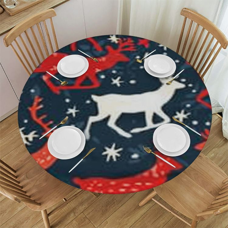 BANET Christmas Tablecloth, Red Tablecloth Round , Snowflake Table ...