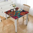 BANET Colorful Flowers Square Tablecloth Table Cloth Curly Ethnic ...