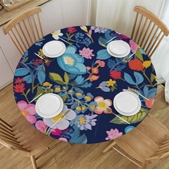 BANET Colorful Mexican Floral Round Tablecloth Kitchen Picnic ...