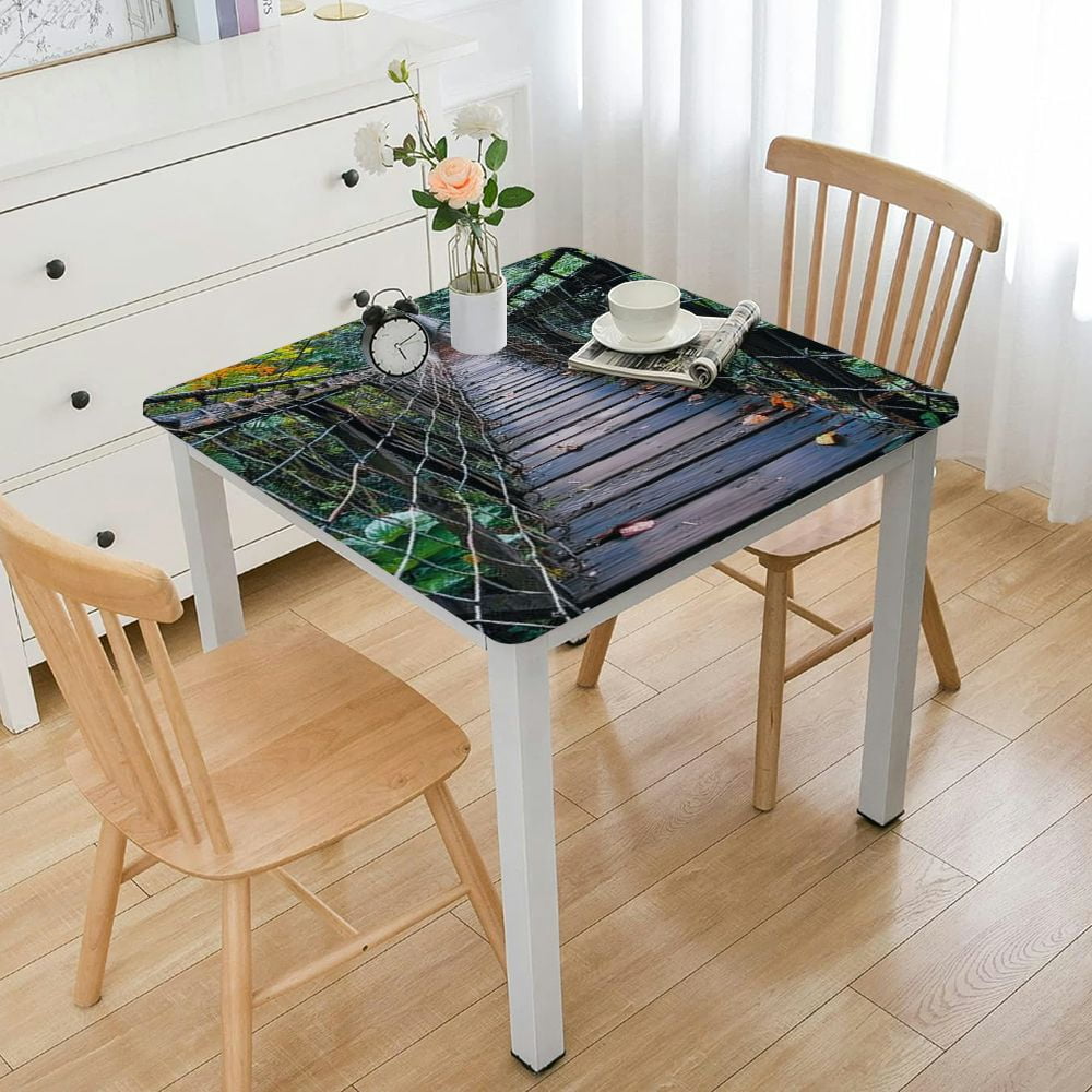 BANET Decorative Elastic Edged Square Fitted Tablecloth,Indonesia Trees ...