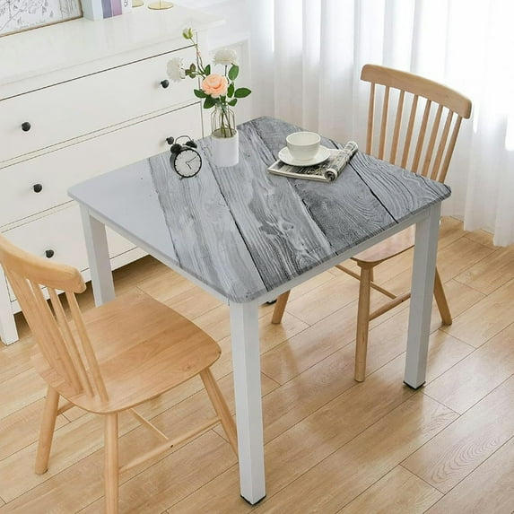 BANET Decorative Elastic Edged Square Fitted Tablecloth,Oak Timber Wood ...