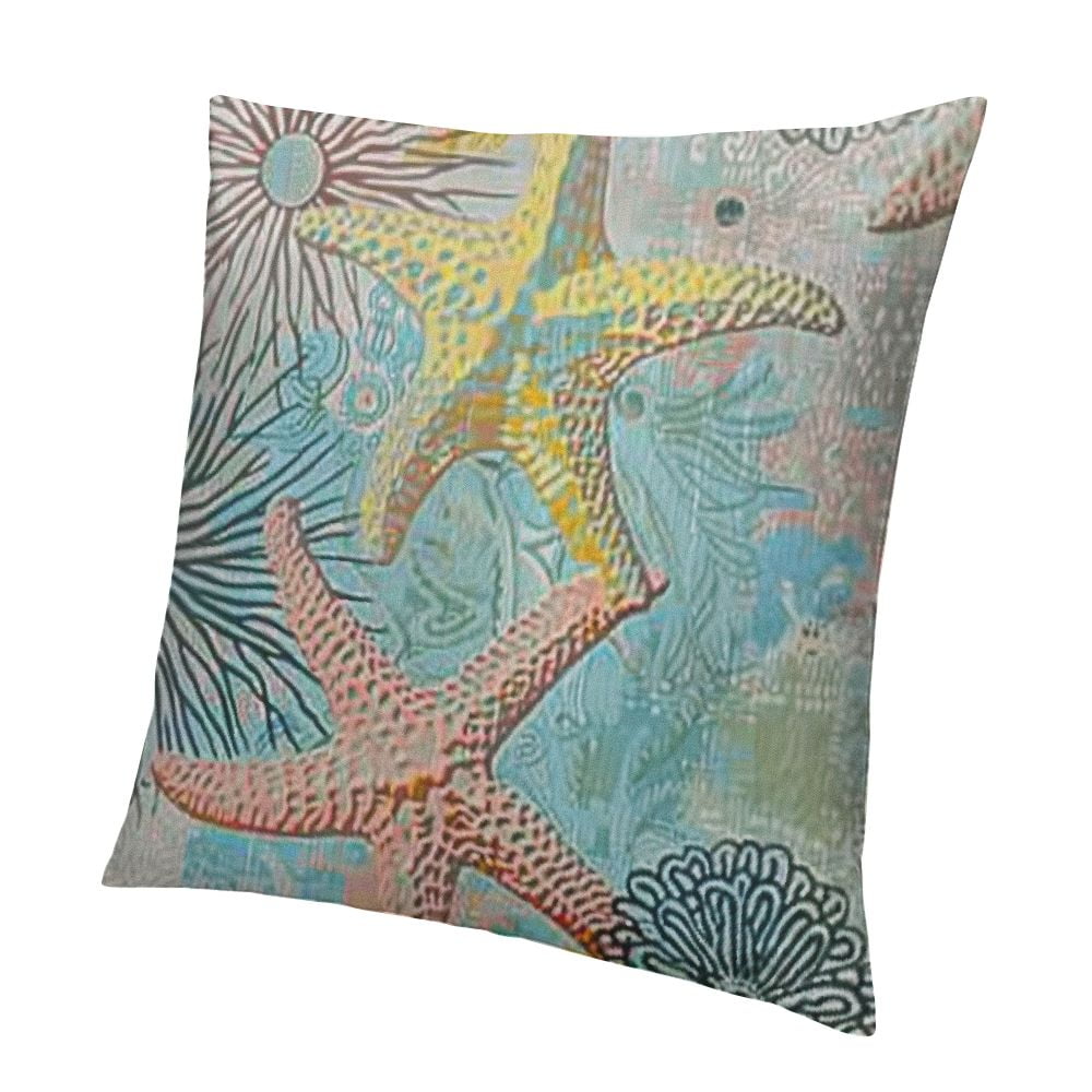 BANET , Decorative Throw Pillowcases Ocean Themed for Sofa Decor White ...