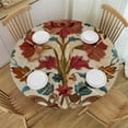 BANET Designer Beige Tablecloth for Round Tables,Luxury Velvet Floral ...
