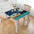 BANET Fitted Square Table Cover, Moon and Star Night Vinyl Rectangle ...