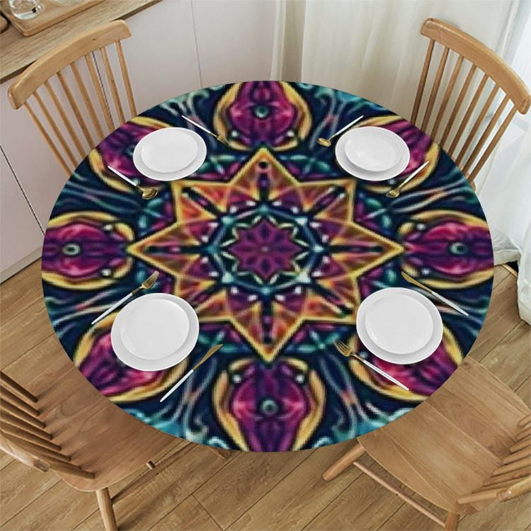 BANET Fitted Tablecloth Elastic Edge Stain Wrinkle Resistant Washable ...