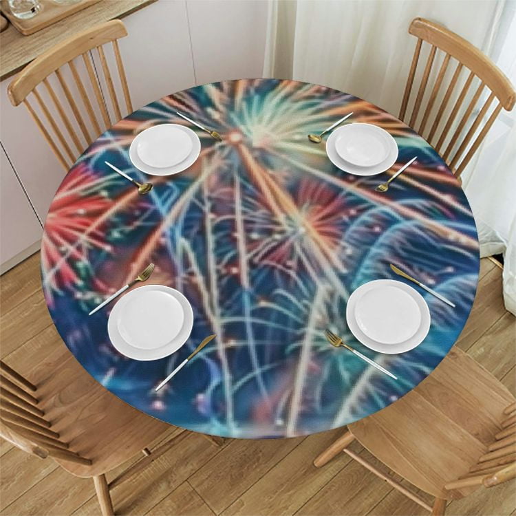 BANET Flowers Round Tablecloth - Colorful Floral Table Cloth Decorative ...
