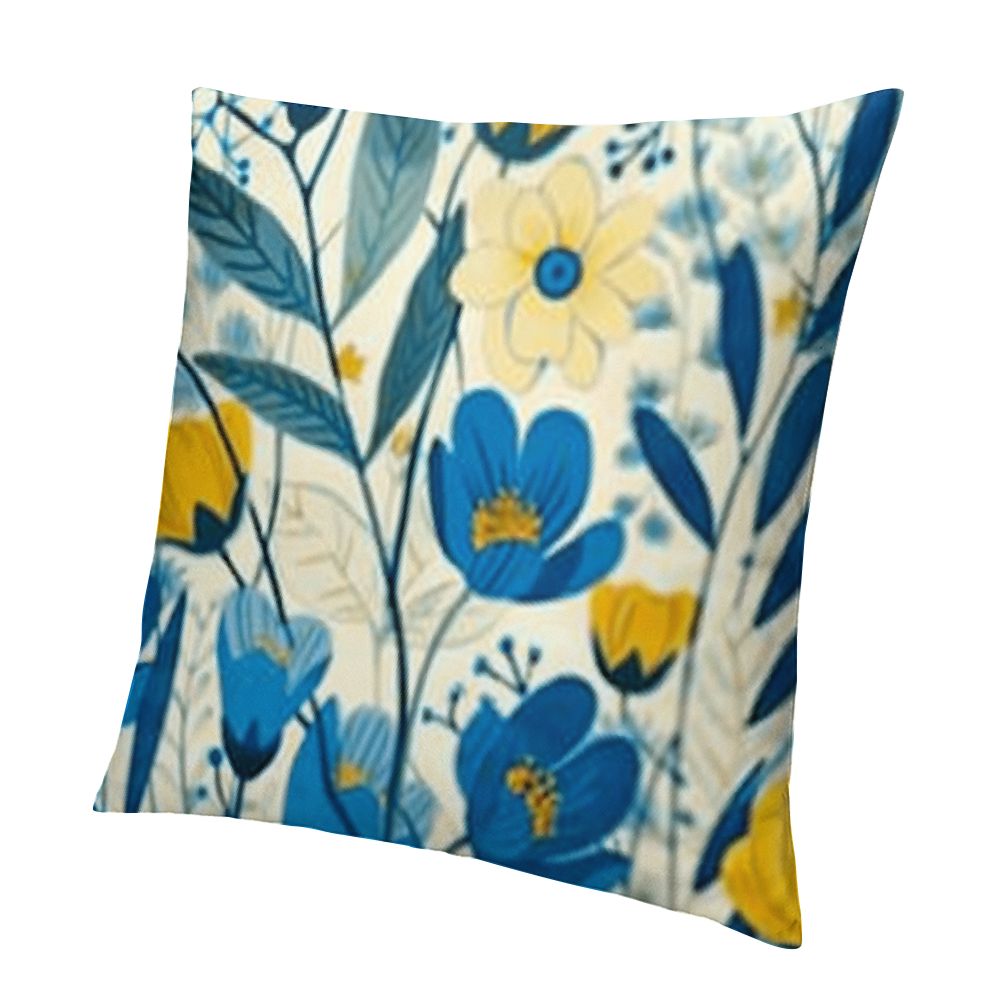 BANET Flowers Throw Pillow Cushion Cover, Bicolour Style Daisy Like ...