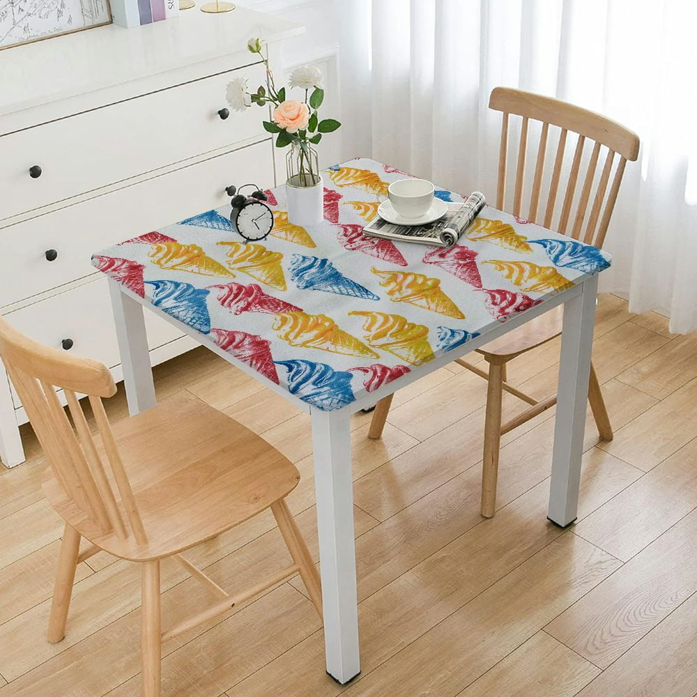 BANET Food Tablecloth, Ice Cream Cones Fifties Time Colored Drawings ...