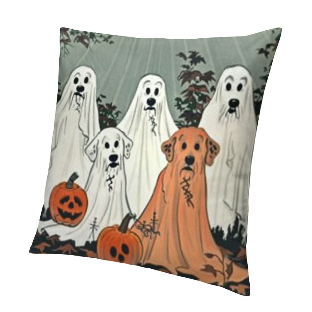 BANET Halloween Pillow CoversPink Ghost Dog Halloween Pillows ...