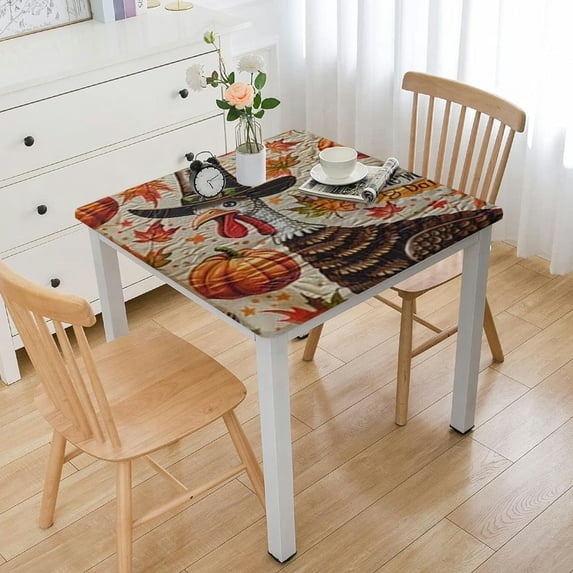 BANET Happy Thanksgiving Turkey Vinyl Flannel Backed Tablecloth ...