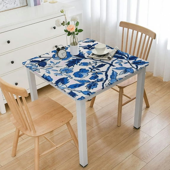 BANET Jodhpur Blue Cotton Fall Tablecloth, Handblock Floral Print ...