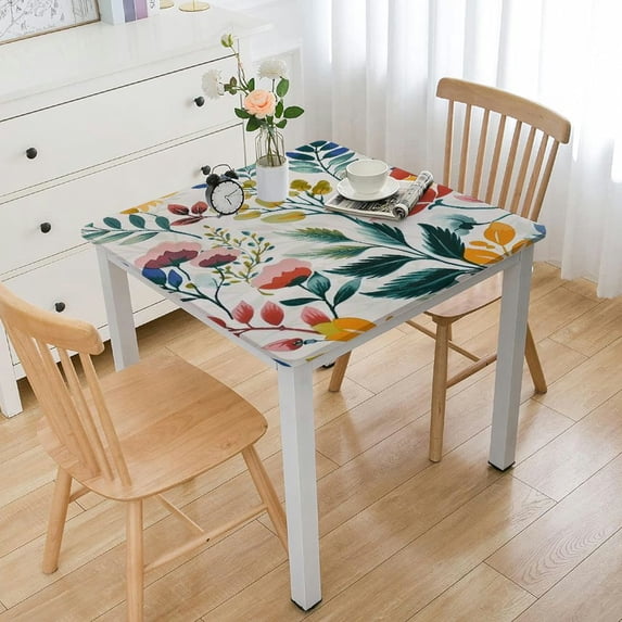 BANET Leaf Square Tablecloth - Colorful Floral Leaves Table Cloth ...