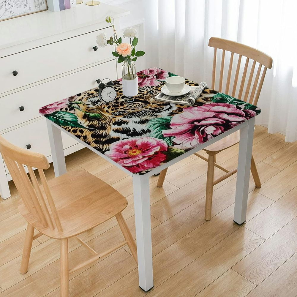 BANET Leopard Print Square Tablecloth,Waterproof Washable Wrinkle ...