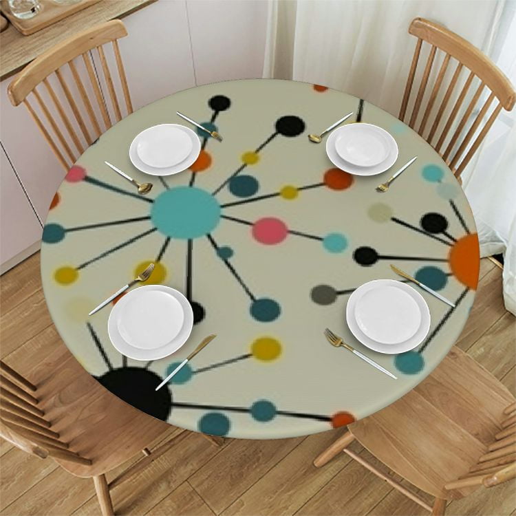 BANET Mid Century Modern Atomic Retro Tablecloth,Oil-Proof Waterproof ...