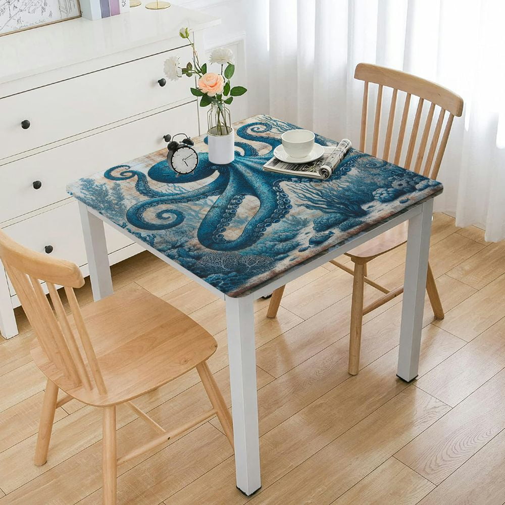 BANET Octopus Tablecloth Ocean Sea Life Rectangle Wrinkle-Free Table ...