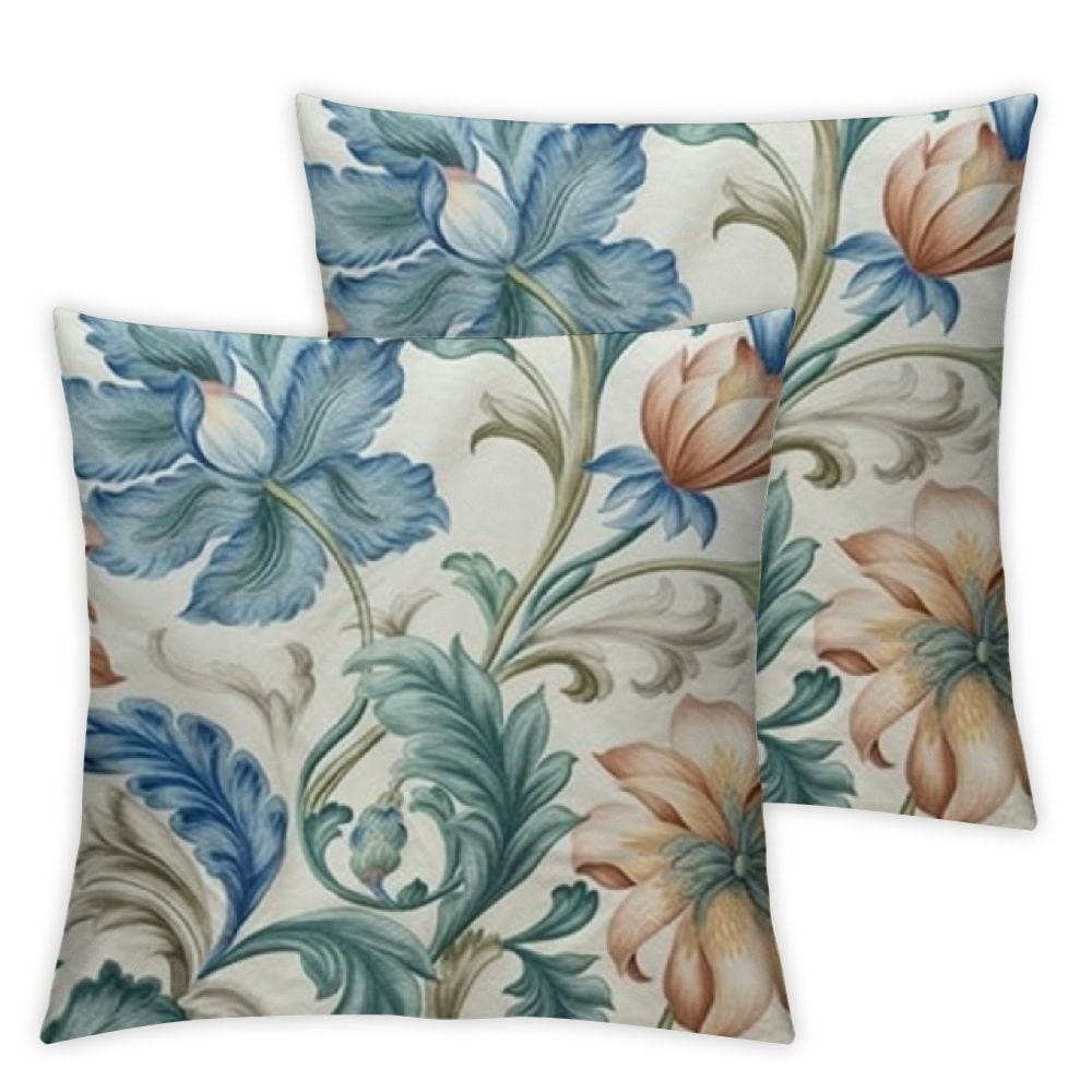 BANET Outdoor Blue Chinoiserie Pillow Covers Set of 2 Navy Blue Flowers ...