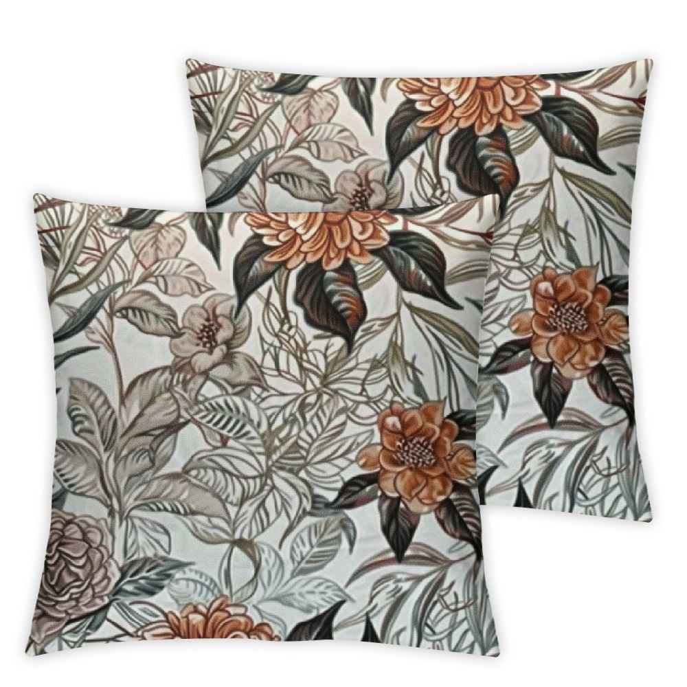 BANET Pillow Cases Set of 2 Twin White and Brown Bedding Set Shabby ...