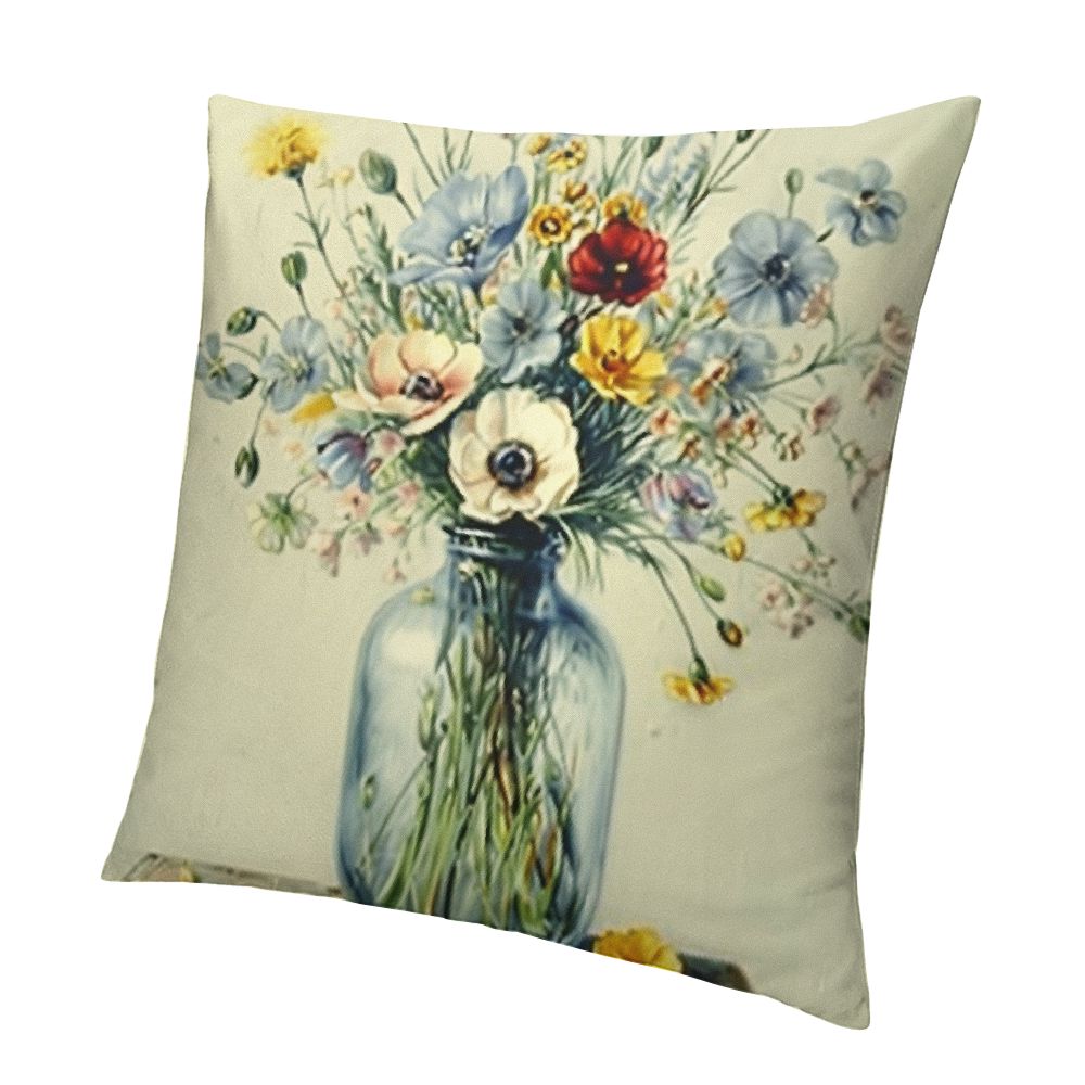 BANET Pillows Cover WheatThrow Pillow Covers Flower in Vase Pillowcase ...