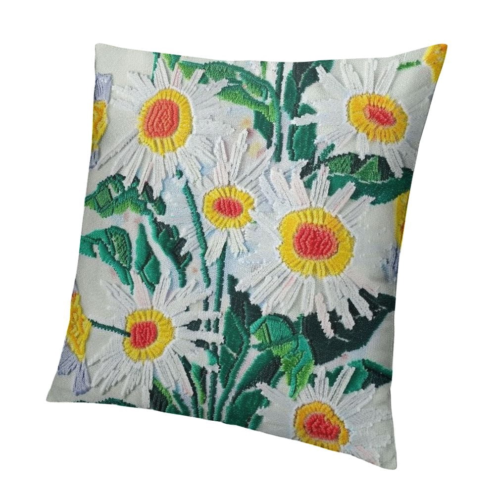 BANET Pink Tulip Flower Embroidered Throw Pillow Covers, Farmhouse ...