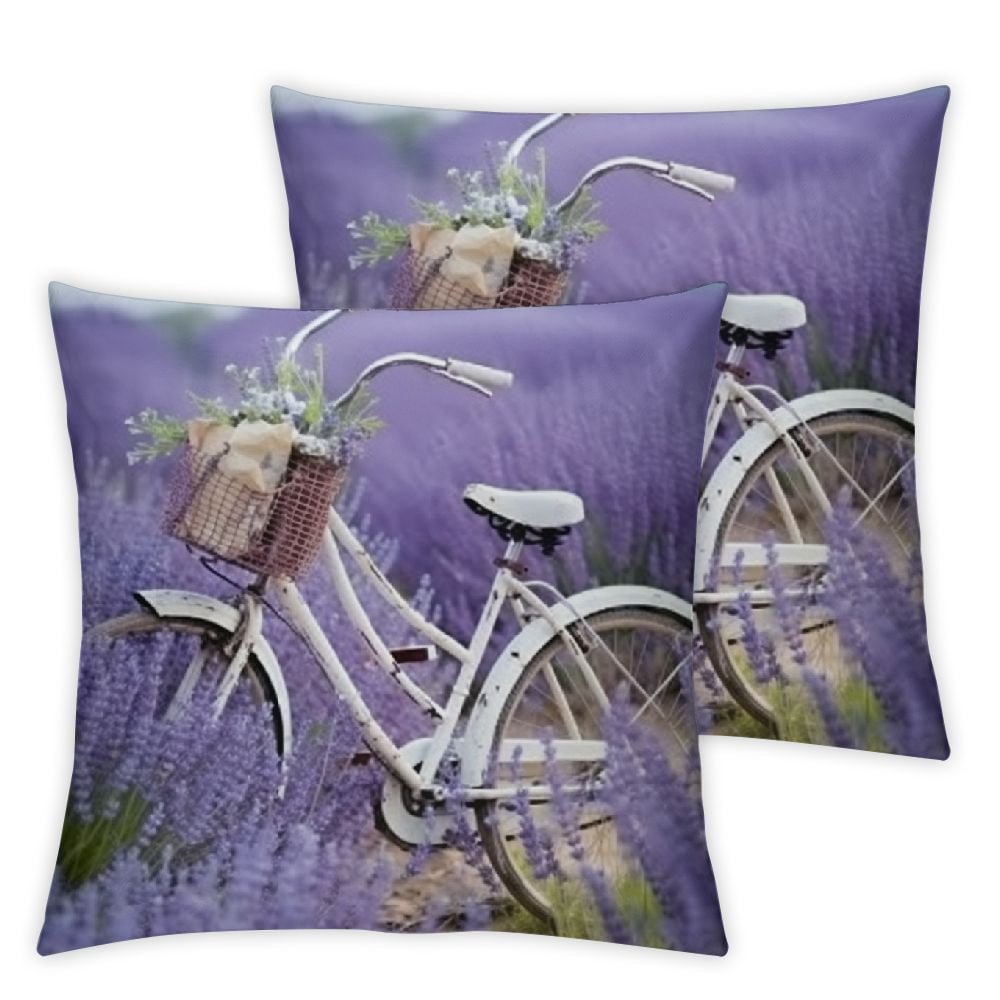 BANET Purple Romantic Lavender Throw Pillow Covers,White Western ...
