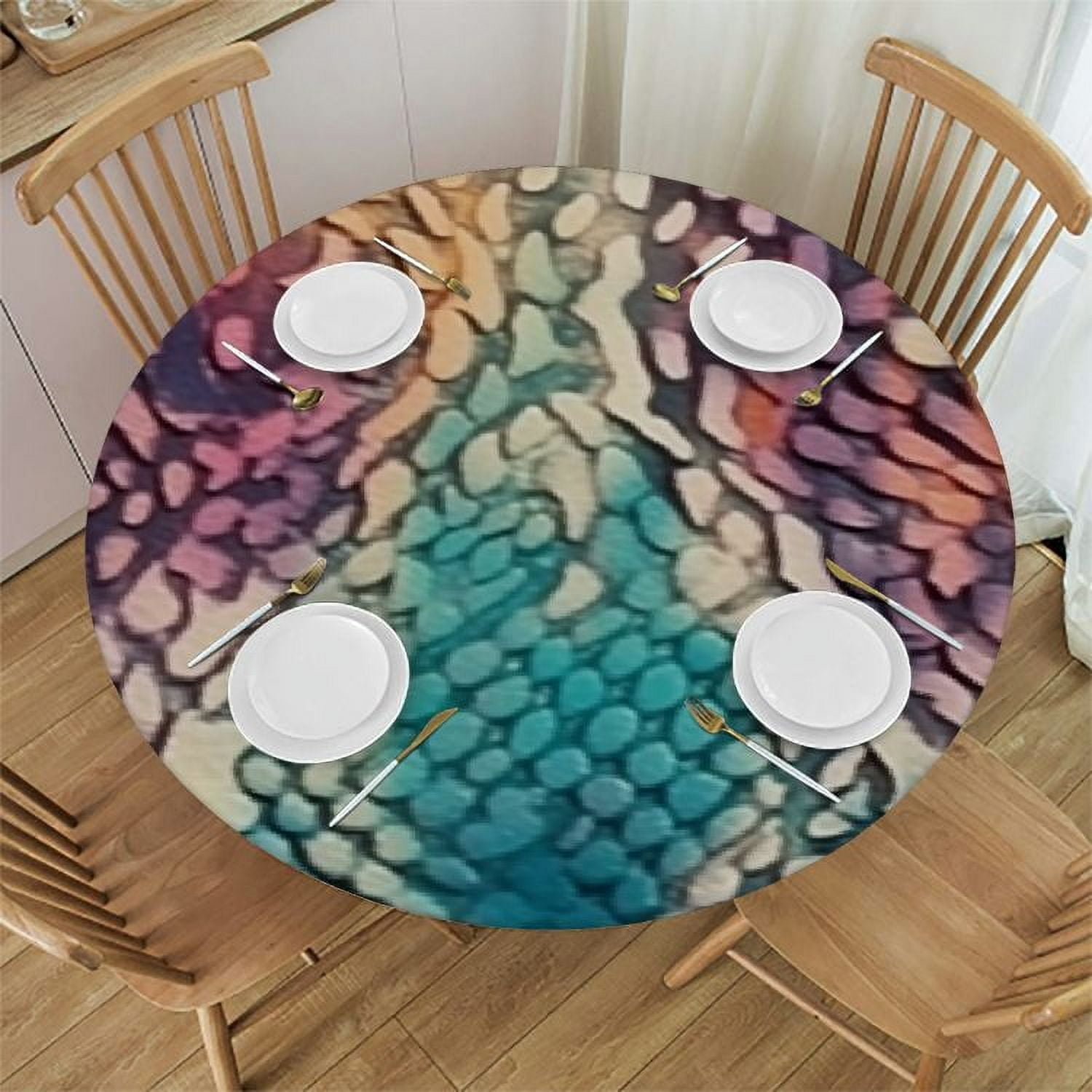 BANET Rainbow Snake Print Tablecloth for Holiday Birthday Party Table ...
