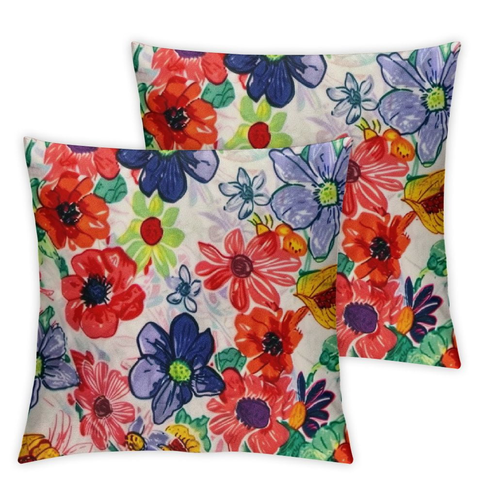 BANET Red Flowers Pillowcase Standard Size Pillow Cases Set of 2 ...