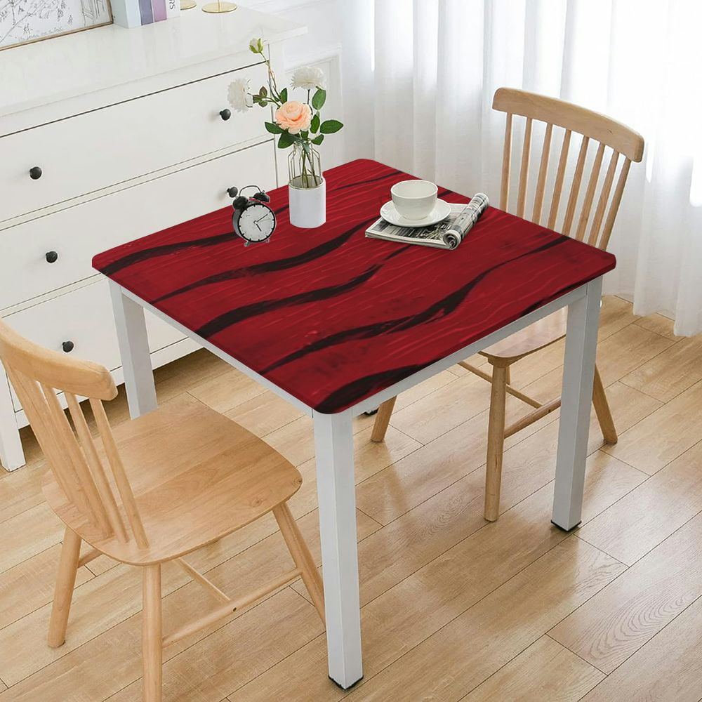 BANET Red Tablecloth Rectangle,Textured Solid Spillproof Wrinkle ...