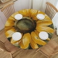 BANET Round Fitted Tablecloth with Elastic Edge, Flower Sunflower Table ...