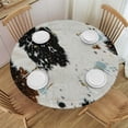 BANET Round Fitted Tablecloth with Elastic Round Outdoor Tablecloths ...
