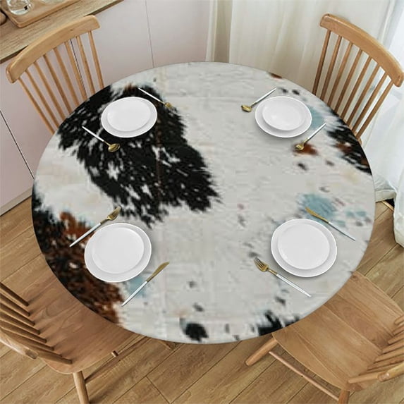 BANET Round Fitted Tablecloth with Elastic Round Outdoor Tablecloths ...