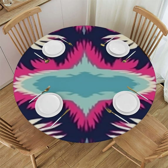 BANET Round Fitted Tablecloth Round Table Cover with Elastic Edge ...
