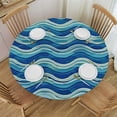 BANET Round Tablecloth, Abstract Tablecloth for Side Table, Ocean ...
