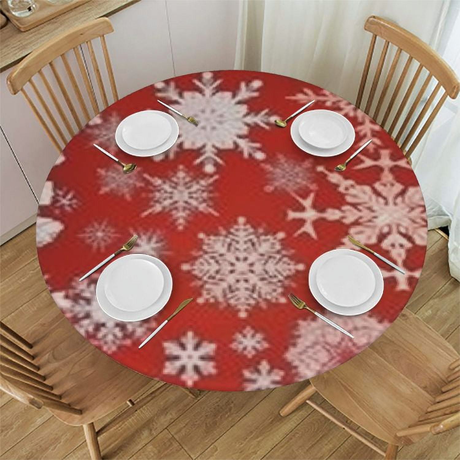BANET Round Tablecloth Circular Table Cover Christmas Pattern with ...