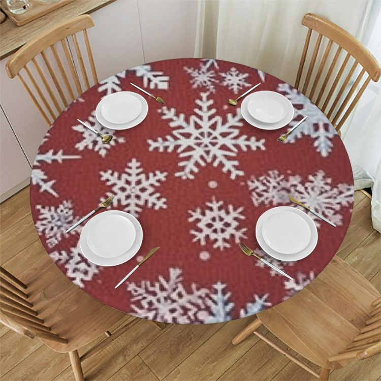BANET Round Tablecloth Circular Table Cover Christmas Pattern with ...