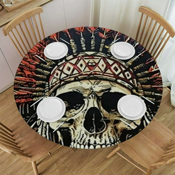 BANET Round Tablecloth,Halloween Castle Bat Witch Pumpkin Decorative ...