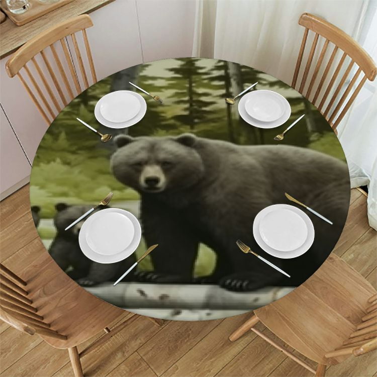 BANET Rustic Country Round Tablecloth,Country Style Farmhouse Lodge ...